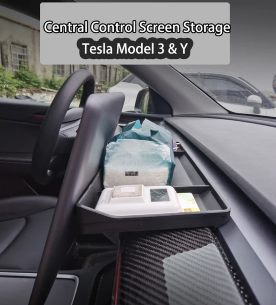 Behind the Screen Storage Tray Console Organiser Tesla Model 3 and Y ...