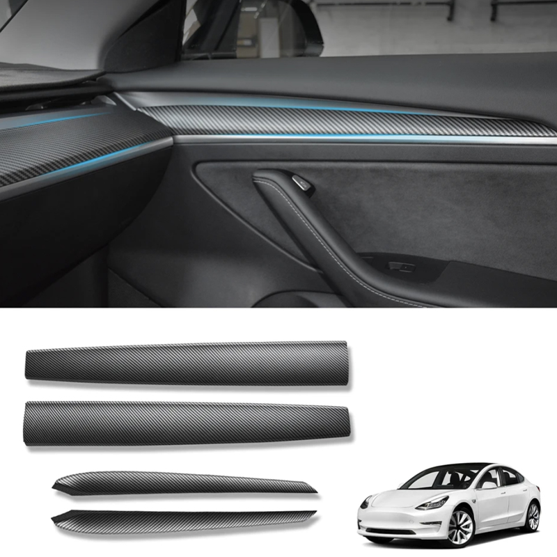 Dash trim carbon fibre Tesla Model 3 /Y (Matt carbon) - Tesla Gear, UK